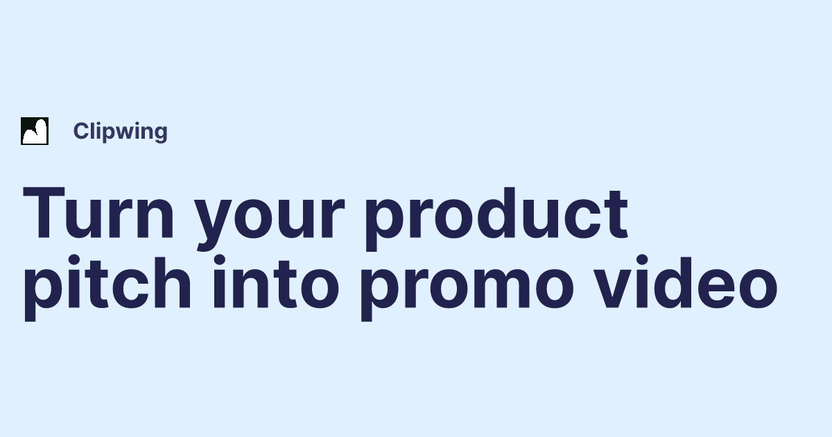 Promo-Video Generator — turn your product pitch into promo video